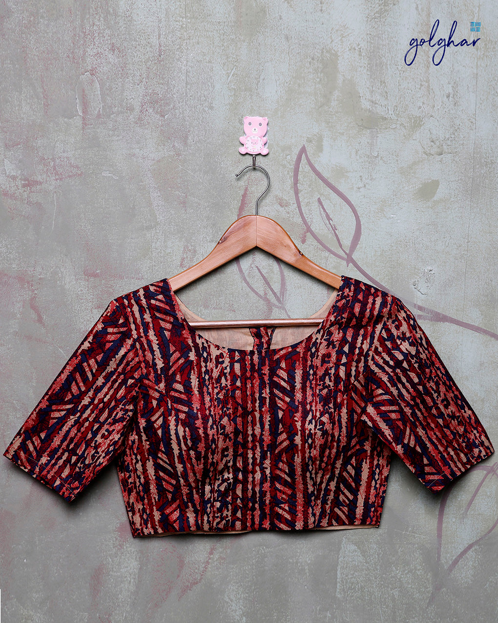 Sangria (Blouse) | Abstract Cotton Print Readymade Blouse – golghar